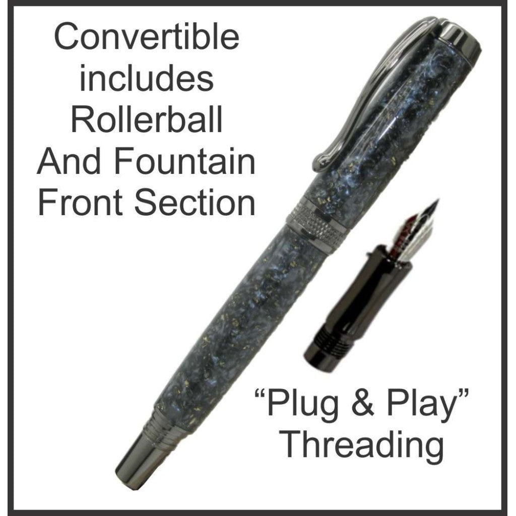 Diamond Knurl Convertible Pen Kit - Gunmetal| ExoticBlanks