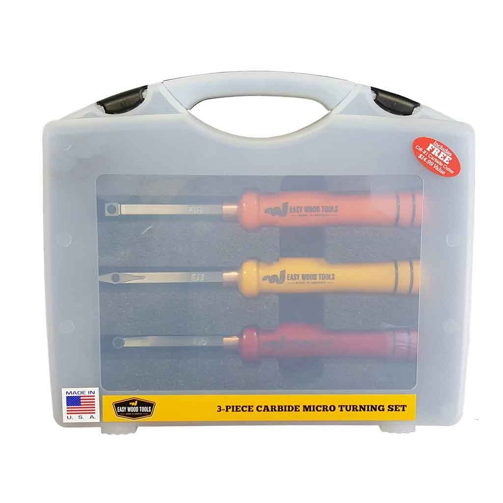 Easy Wood Tools 3 Piece Carbide Micro Turning Set & Case | ExoticBlanks