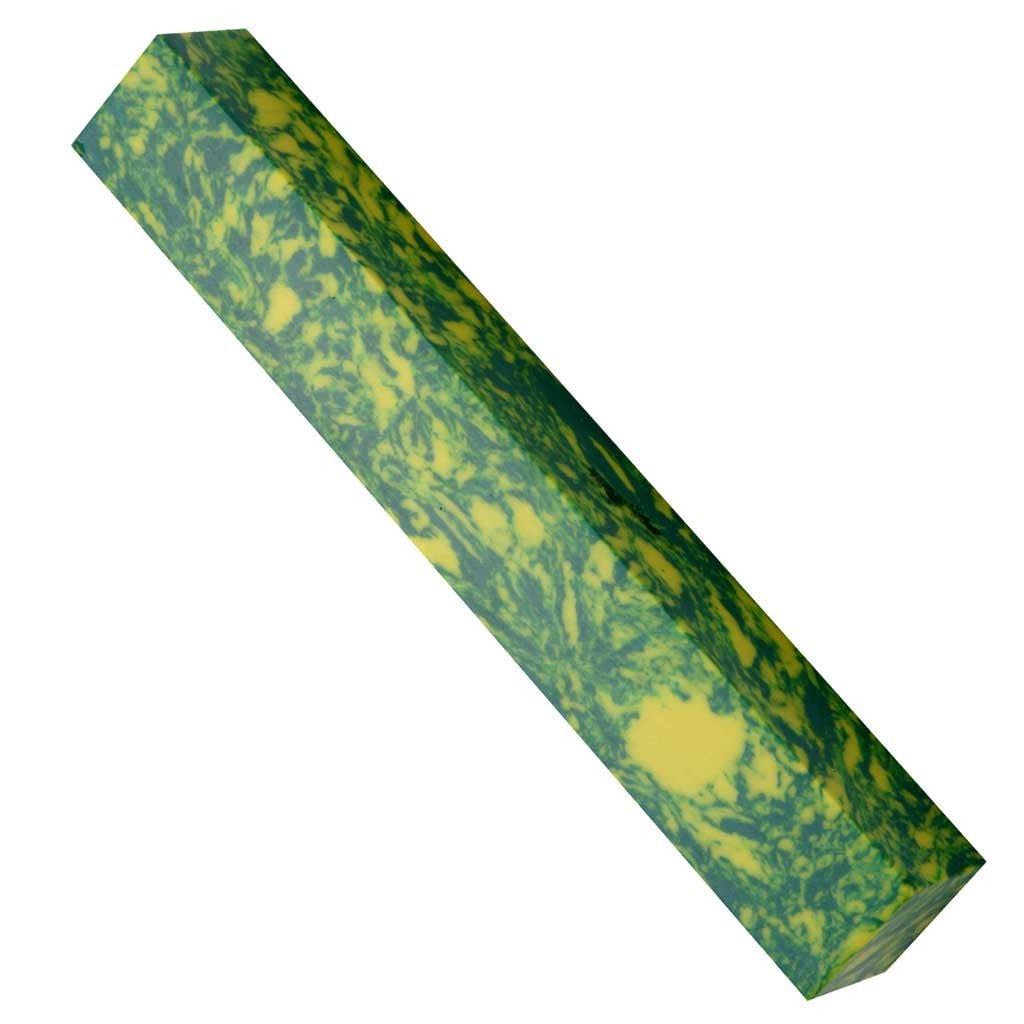 Penn-Stone Pen Blank - Green & Yellow Swirl | ExoticBlanks