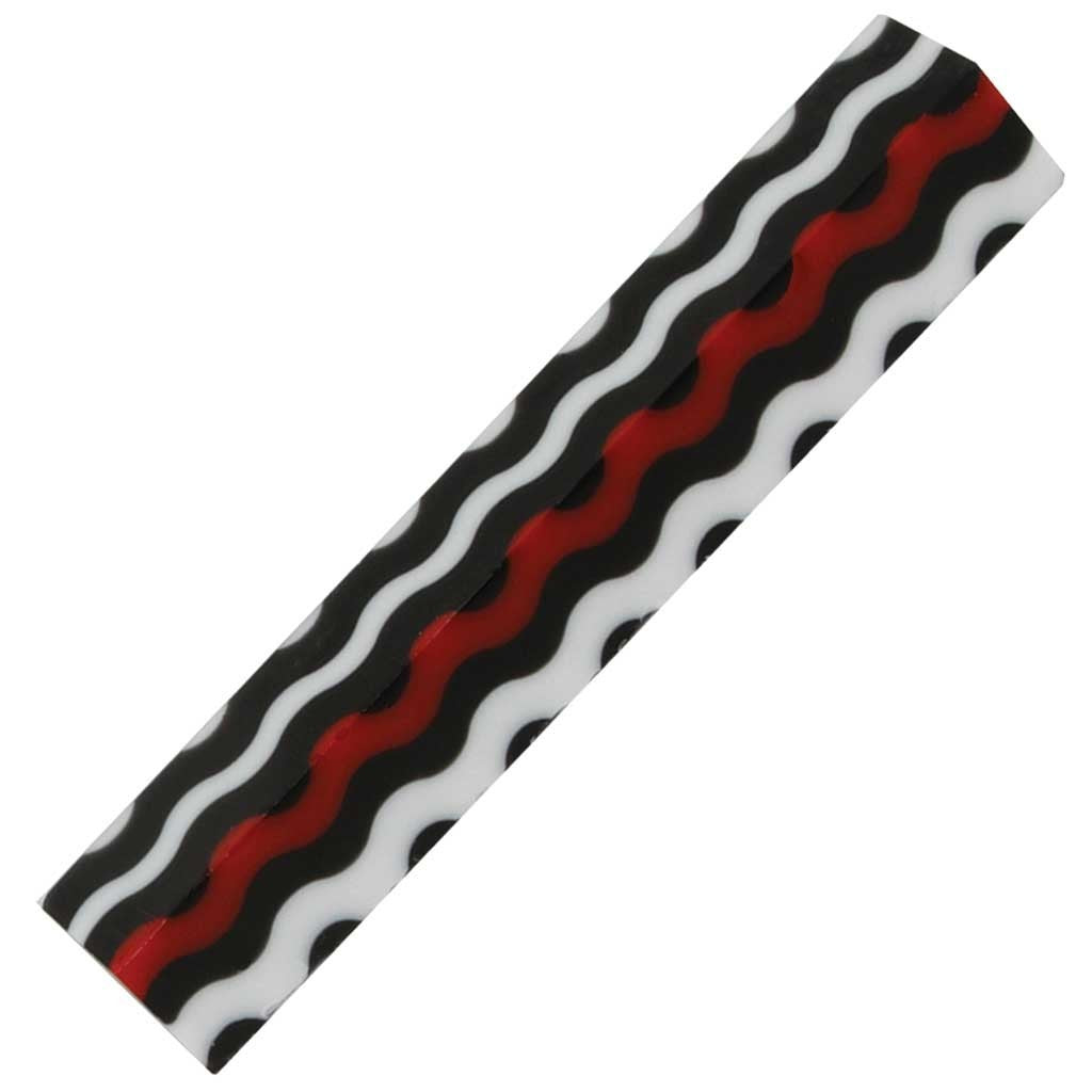 Thin Red Line Pen Blank - Wavy with White & Black Stripes | ExoticBlanks