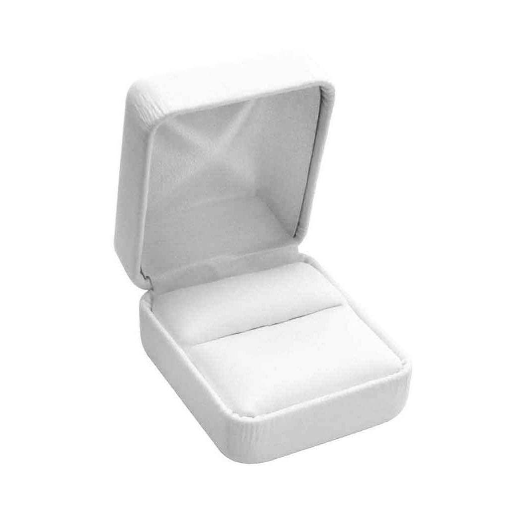 White Leatherette Ring Box | ExoticBlanks